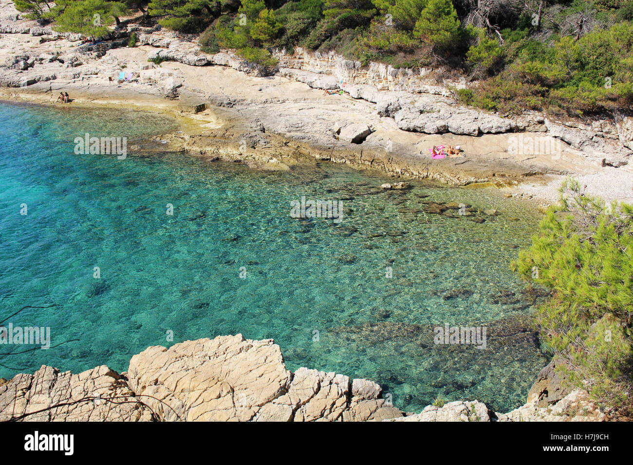 Pula, Croatia - September 29, 2016: Amazing view of Valovine beach and ...