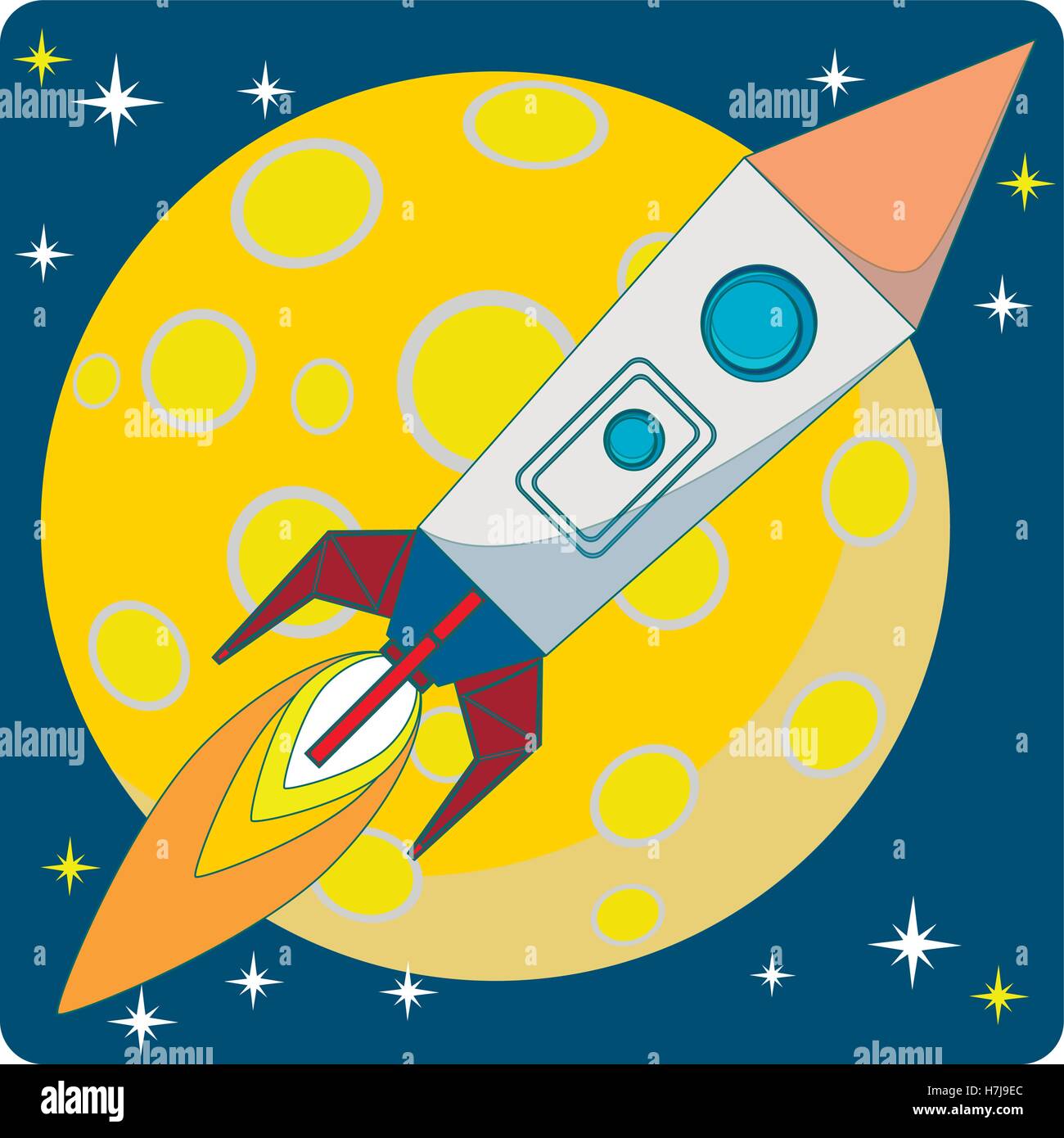 rocket flying in space Stock Vector Image & Art - Alamy