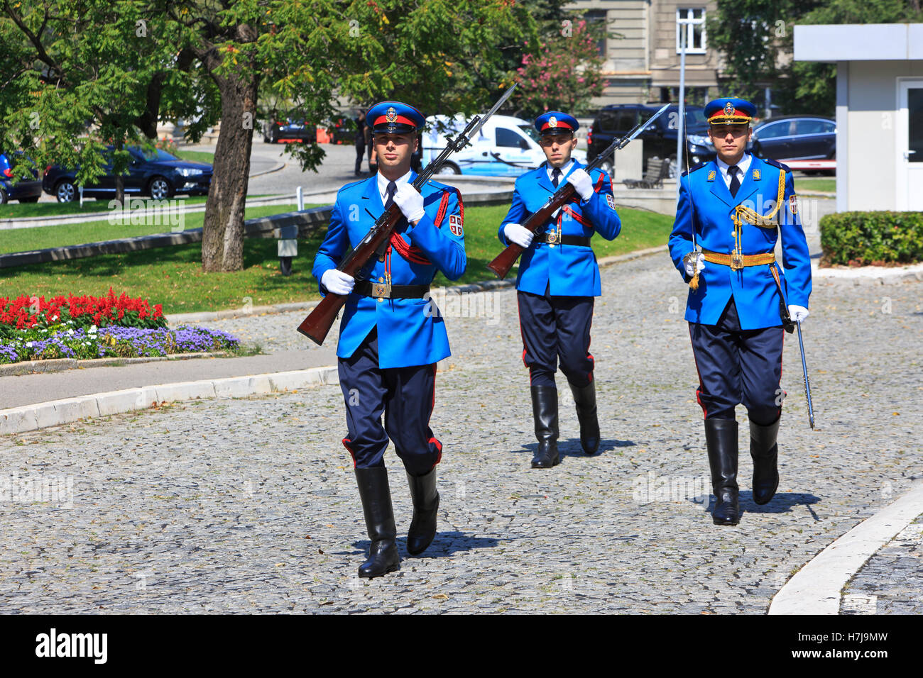 Change of the presidential guard at the residence of the President of ...