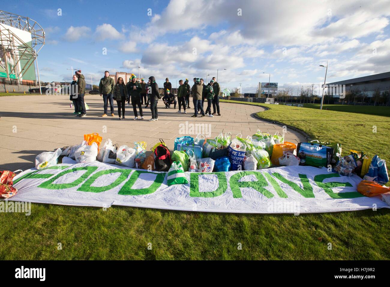 A food bank collection point before the Ladbrokes Scottish Premiership ...
