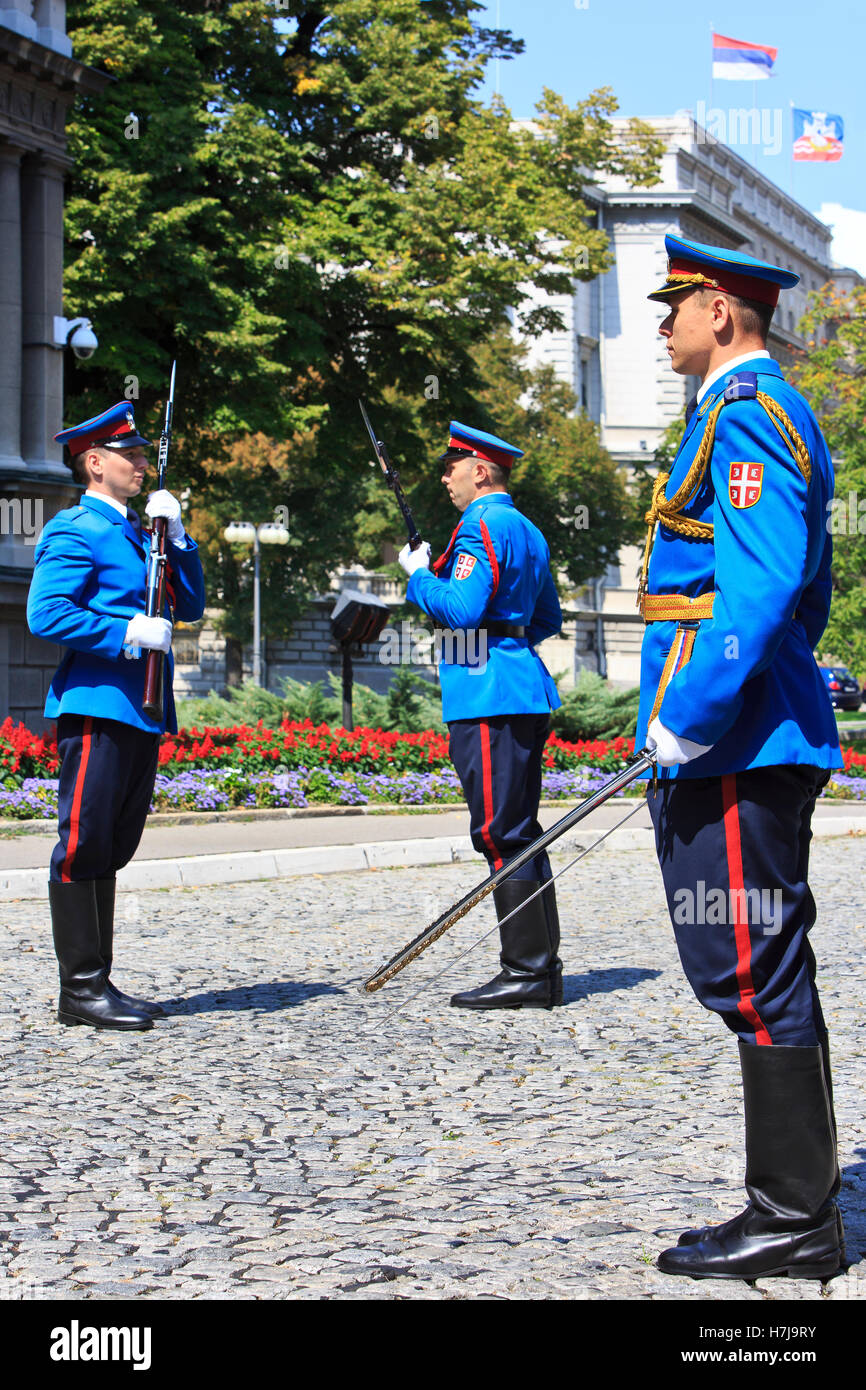 Change of the presidential guard at the residence of the President of ...