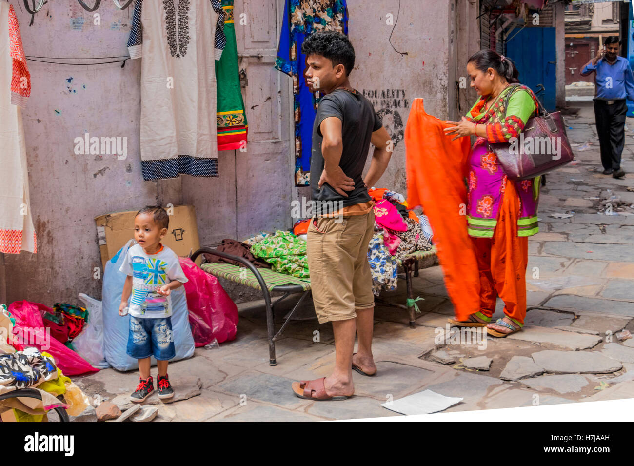 Mobile textile vendors selling goods on the streets of Kathmandu in ...