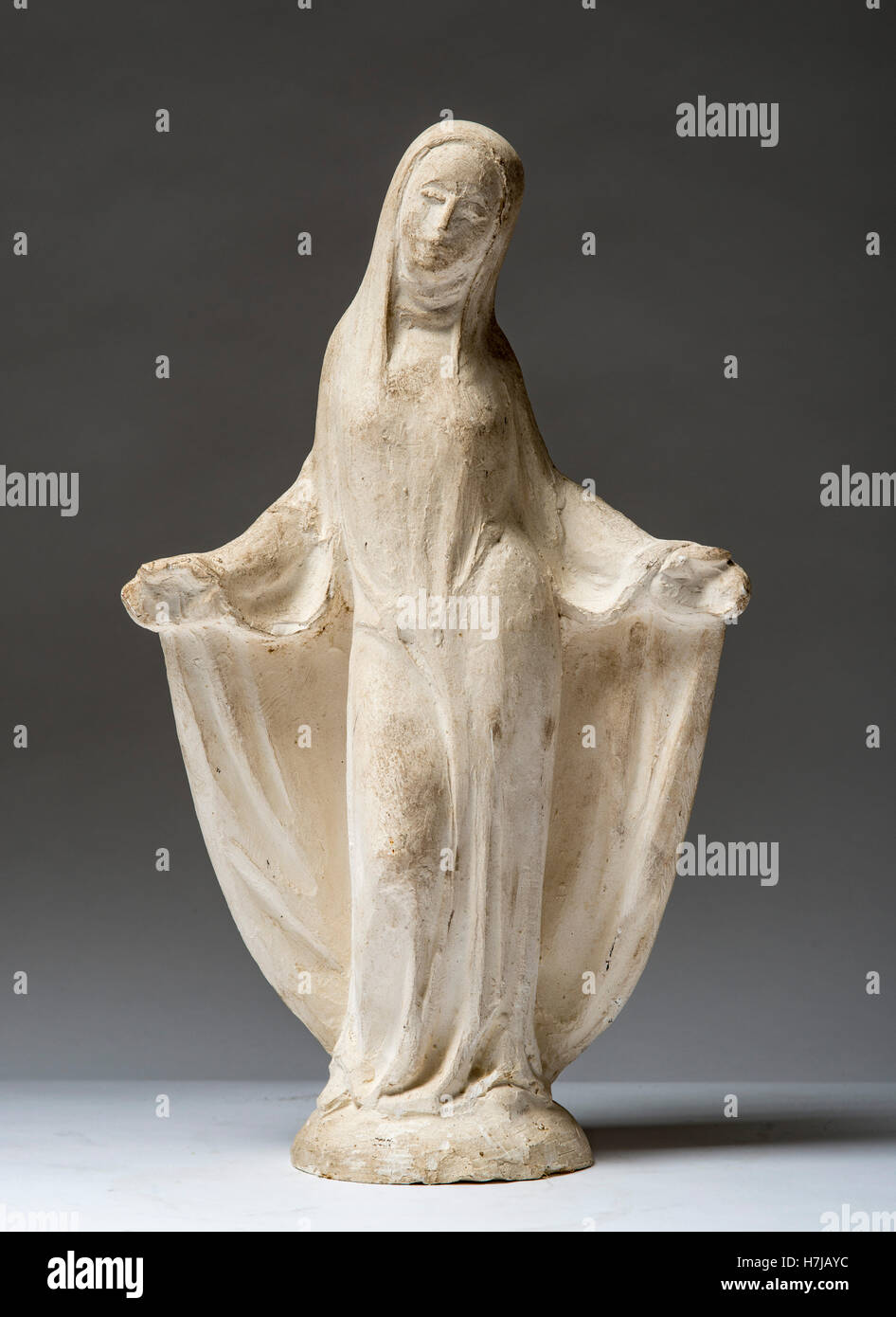Madonna, raw plaster sculpture by French sculptor Jean Henninger Stock ...