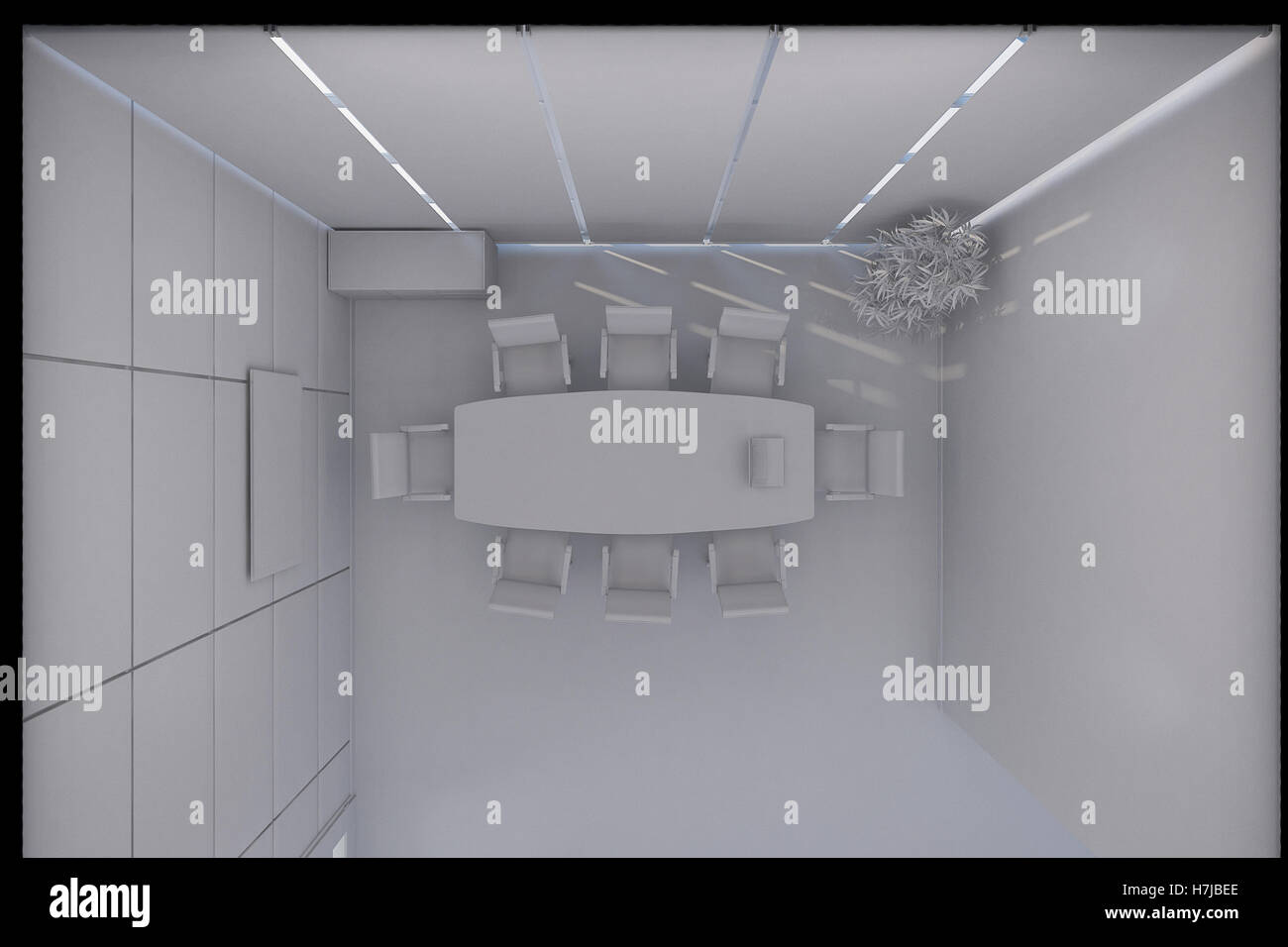 3D Interior rendering of a modern office Stock Photo - Alamy