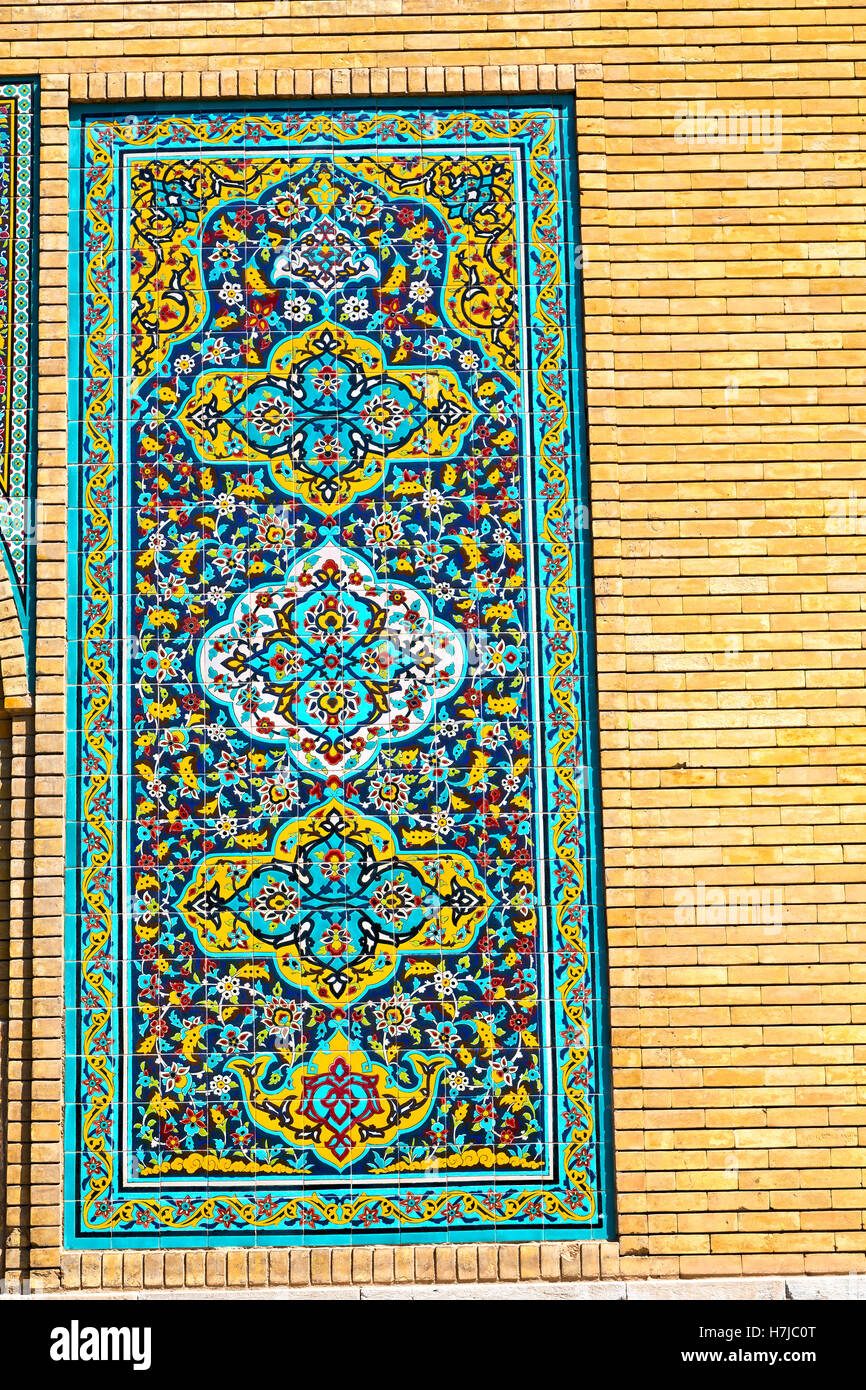 blur in iran the old decorative flower tiles from antique mosque like ...