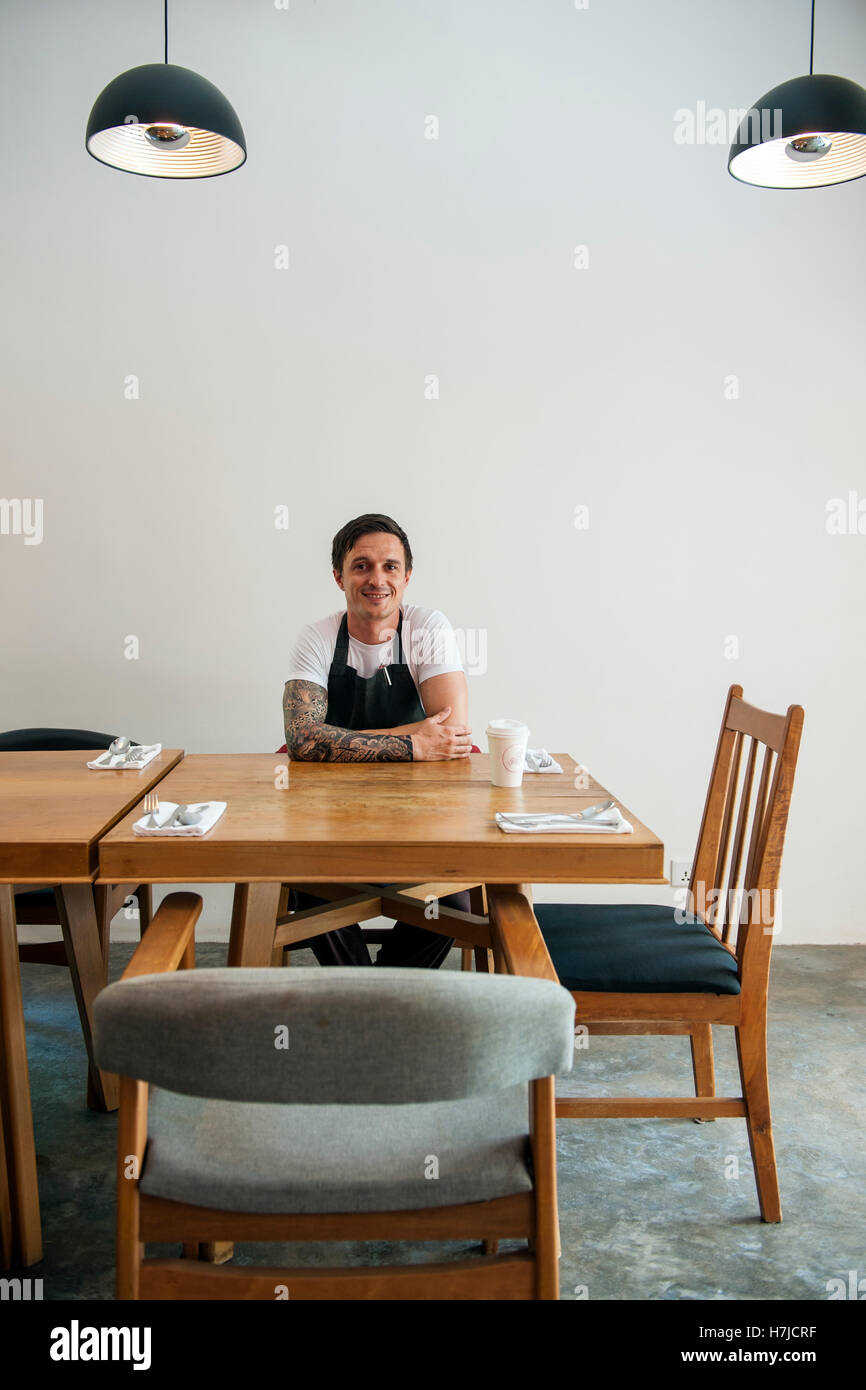 South African chef Timothy Bruyns in the dining room of his Phnom Penh ...