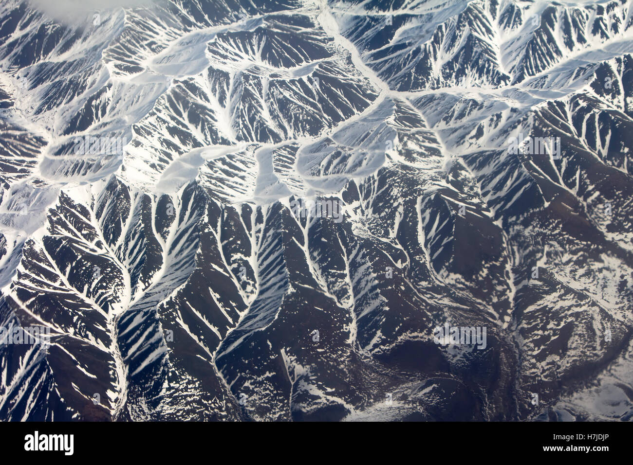 Mountains in the spring: view from height. Chersky Range. Siberia Stock ...