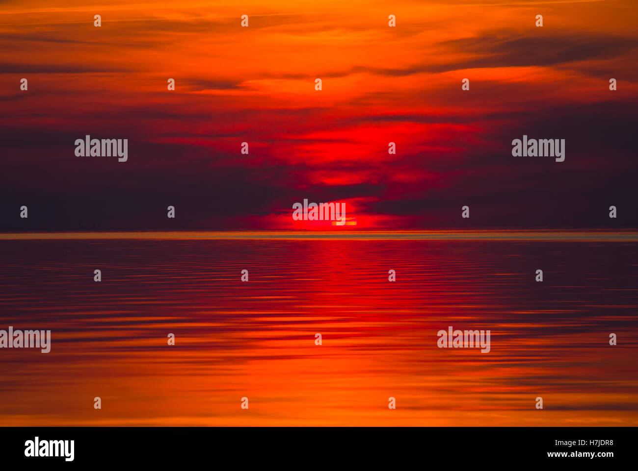 evening water at a sunset Stock Photo - Alamy