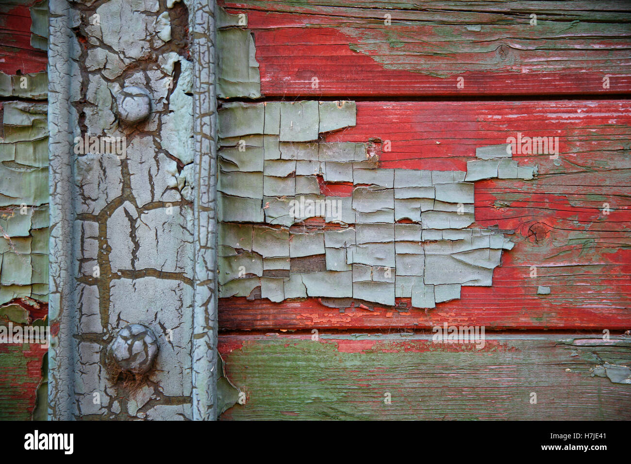 Flaking paint on a very old railway wagon side Stock Photo - Alamy