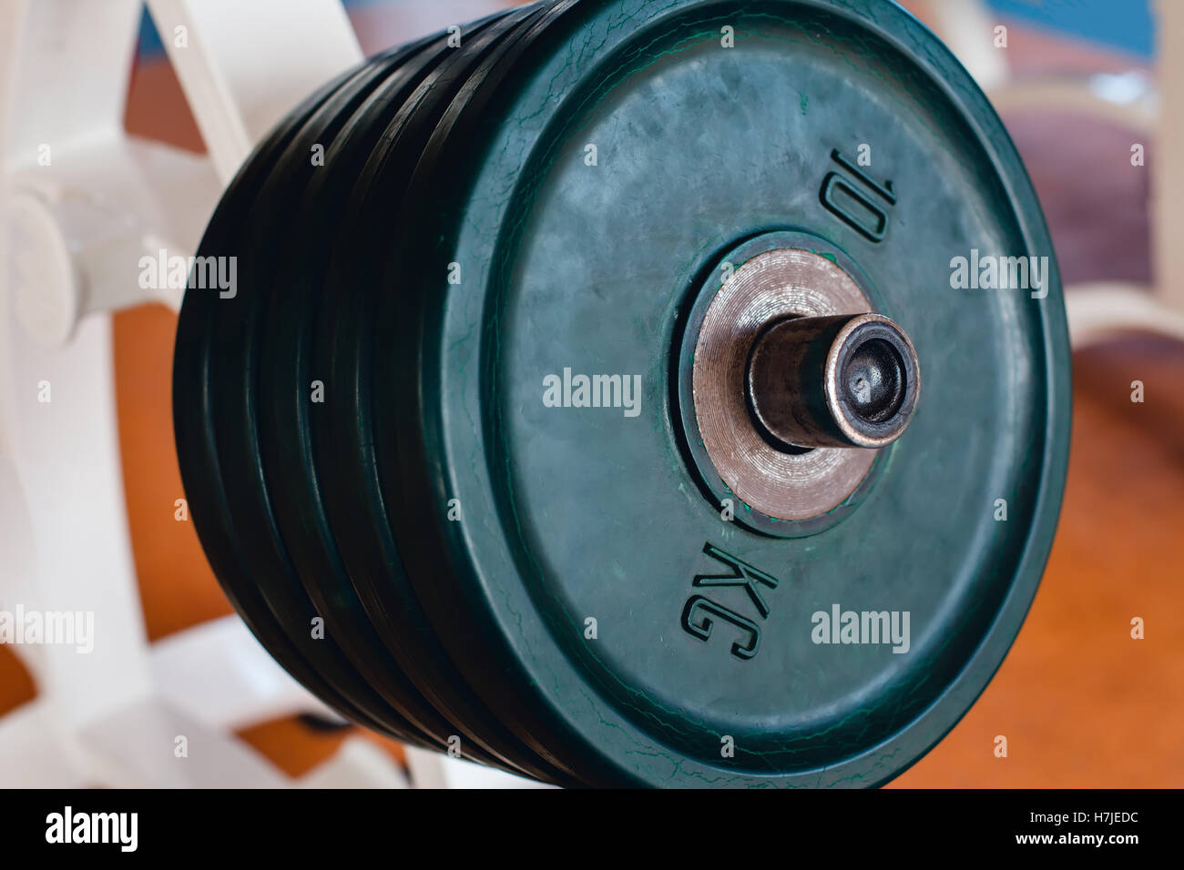 Bar-bells in the gym Stock Photo - Alamy