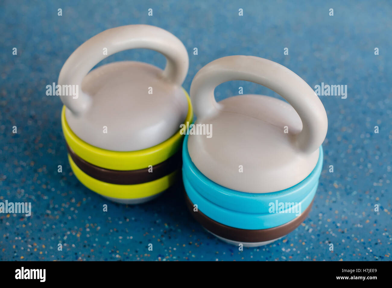 Two kettle bells Stock Photo - Alamy