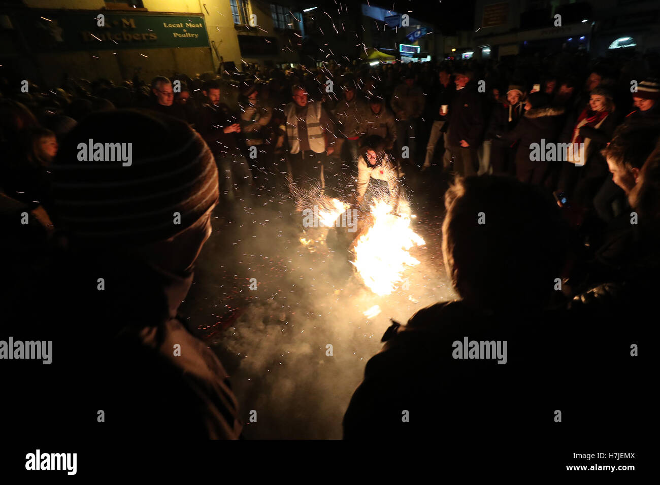 People from the Devonshire village of Ottery St Mary carry the ...