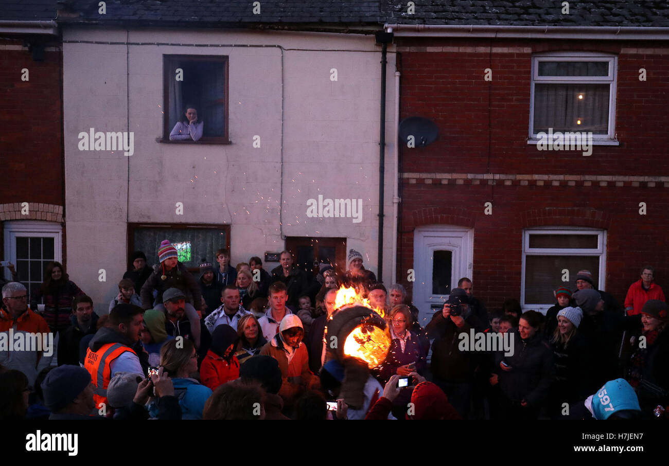 People from the Devonshire village of Ottery St Mary carry the ...