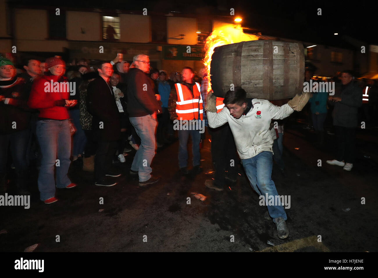 People from the Devonshire village of Ottery St Mary carry the ...