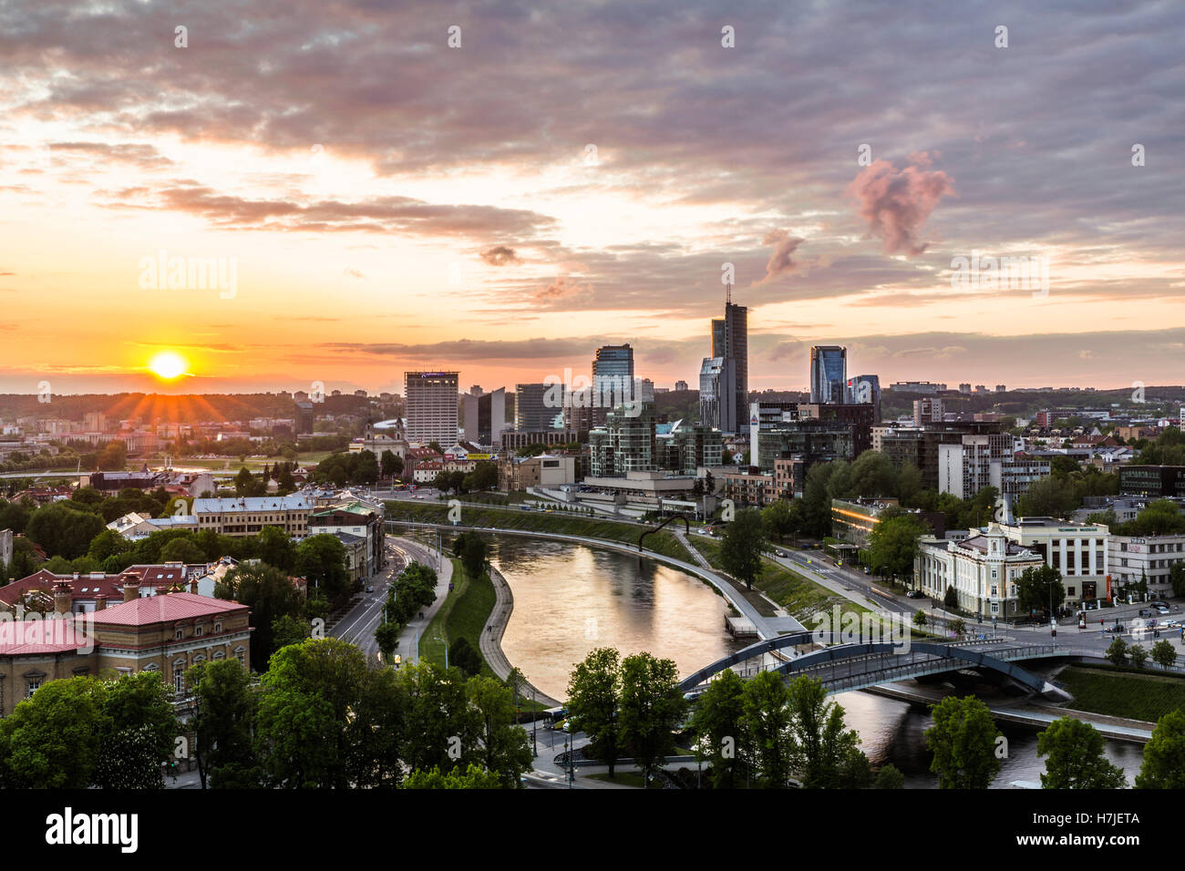 View of Vilnius on sunset, Lithuania Stock Photo - Alamy