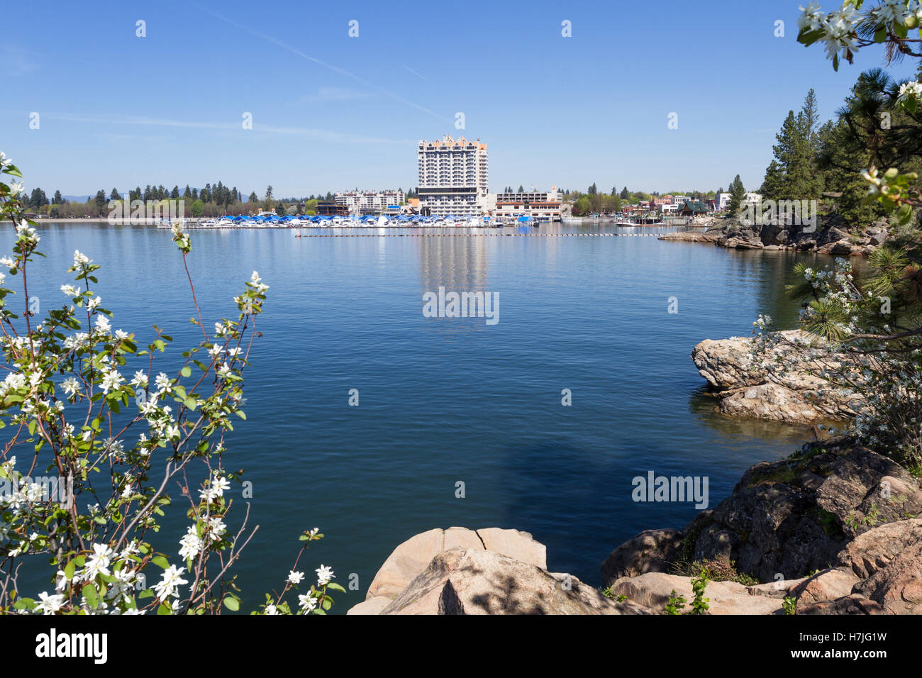 Coeur d' Alene, Idaho - April 20: Beautiful resort and marina viewed ...