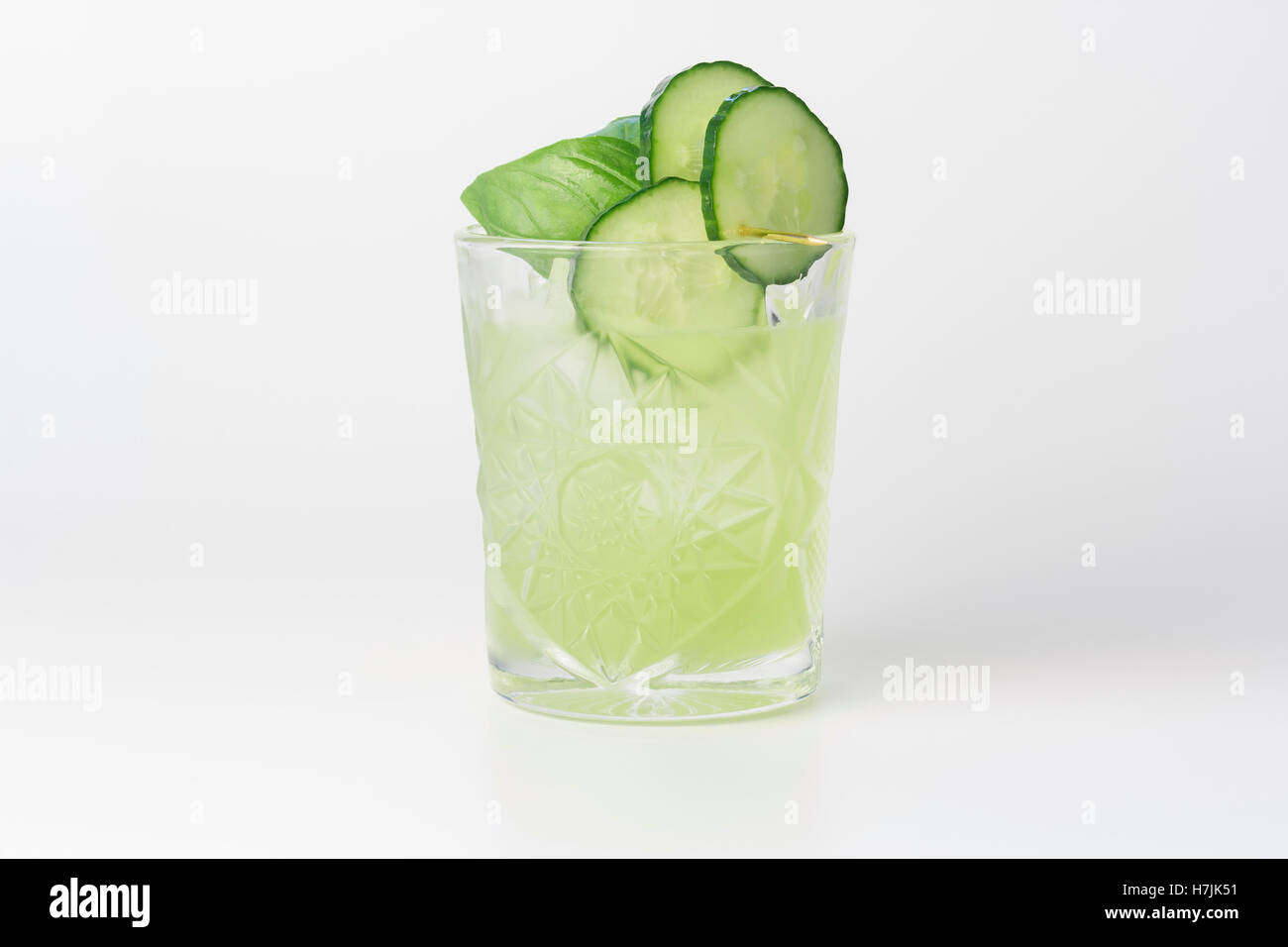 Cucumber Basil Smash Cocktail Stock Photo - Alamy
