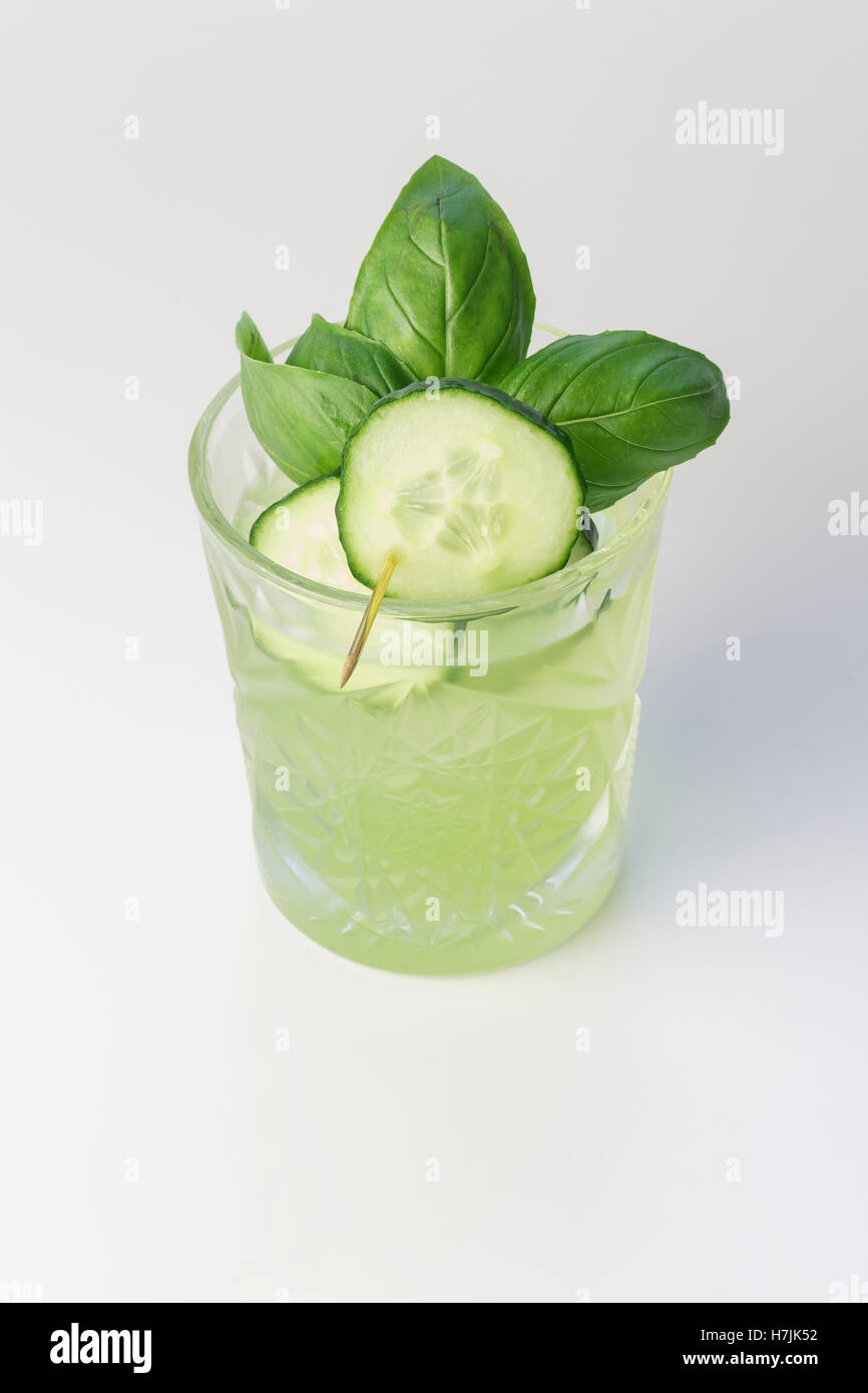 Cucumber Basil Smash Cocktail Stock Photo - Alamy