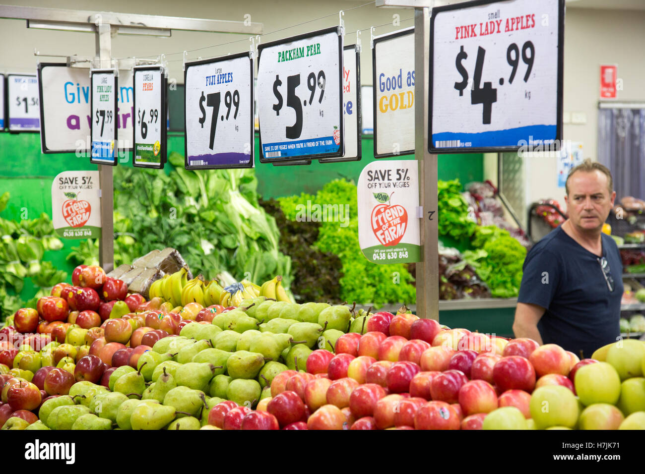 Harris Farm markets retail grocery store in North Sydney with a man ...