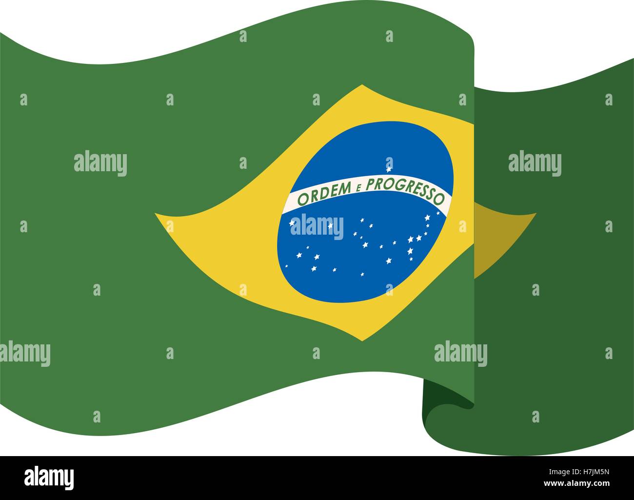 waving flag of brazil country over white background. colorful design ...