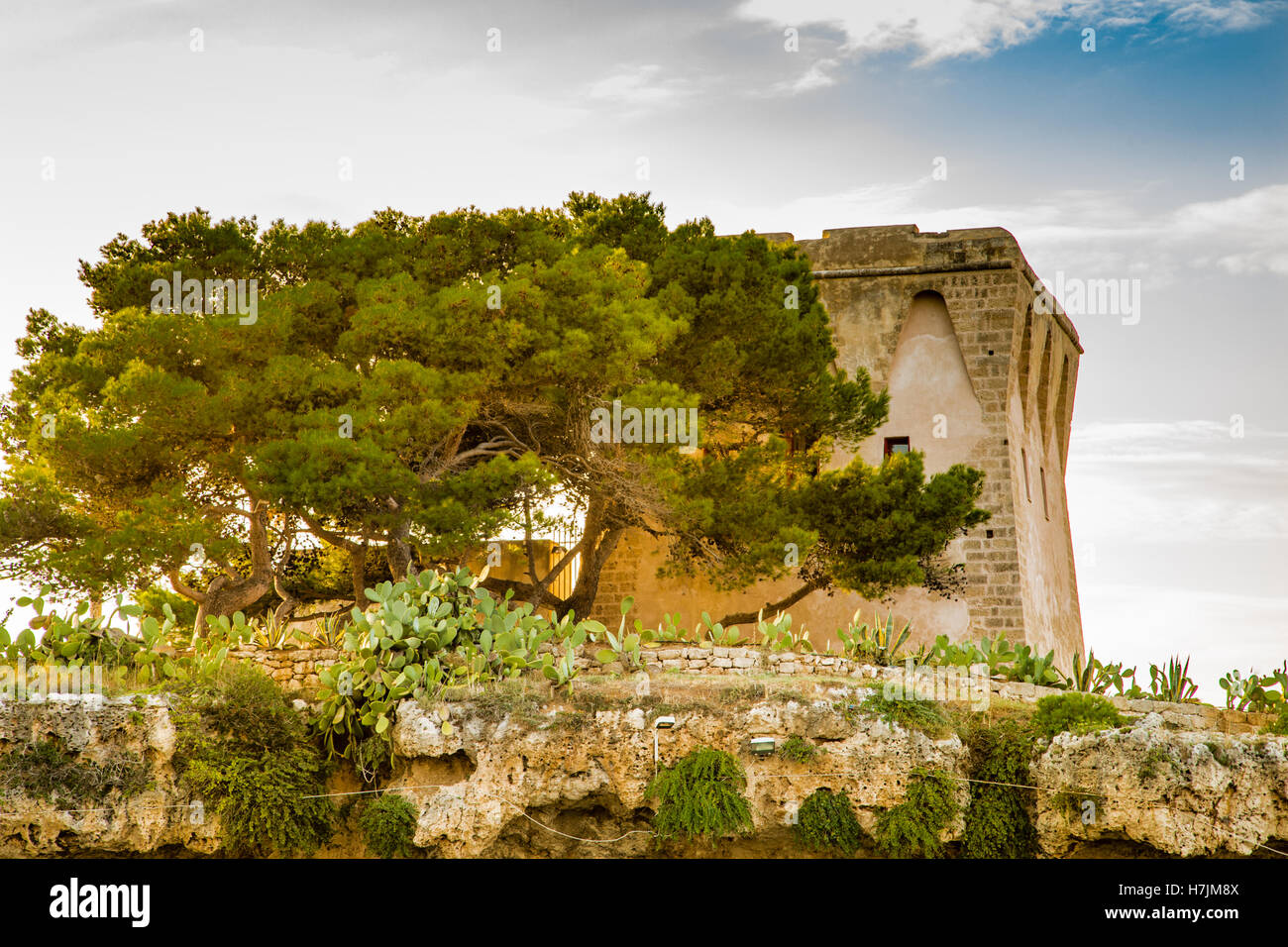 ancient watchtower on the rock Stock Photo - Alamy