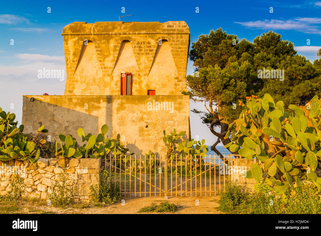 ancient watchtower on the rock Stock Photo - Alamy