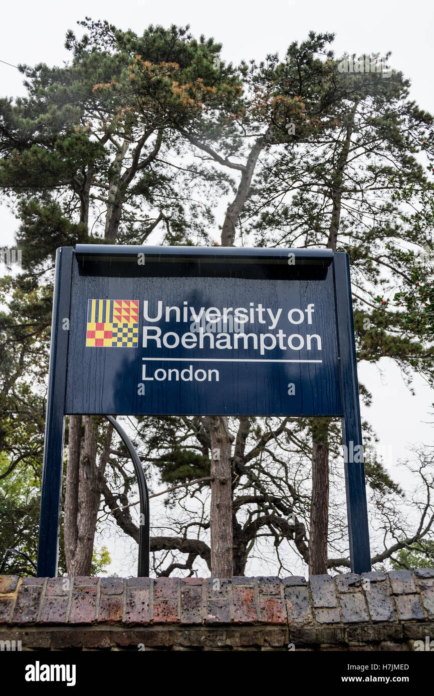 University of Roehampton, London, signage Stock Photo - Alamy