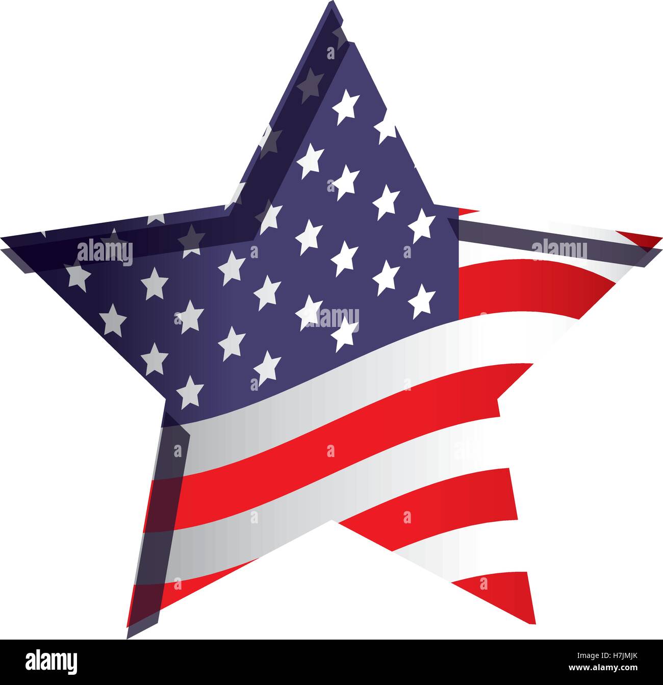 usa flag colors on star shape icon over white background. vector ...