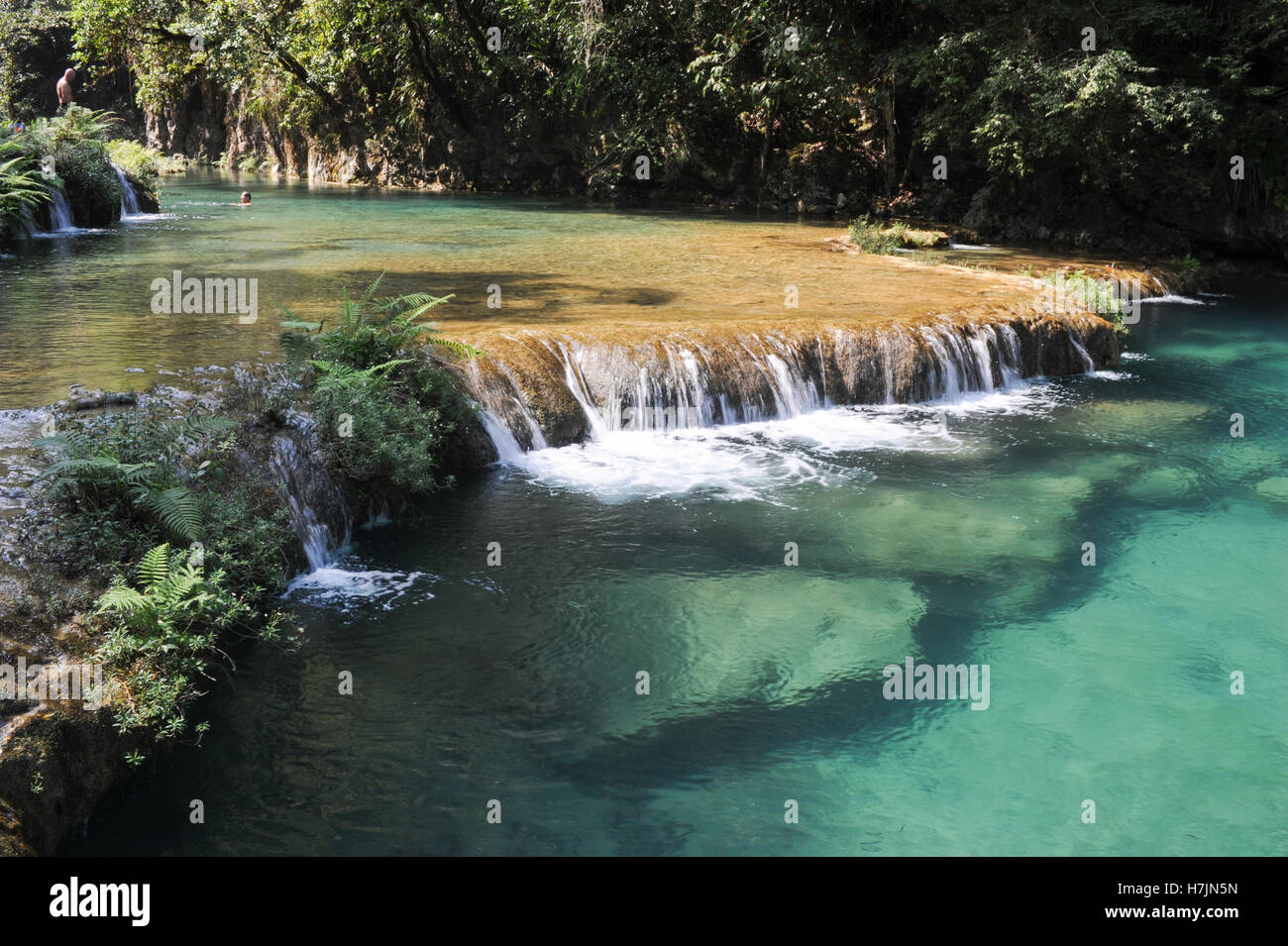 Natural Monument park of Semuc Champey at Languin on Guatemala Stock ...