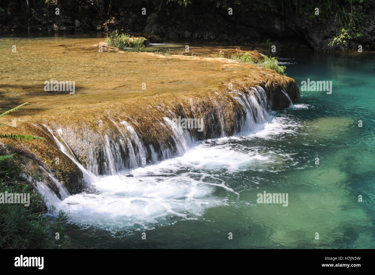 Natural Monument park of Semuc Champey at Languin on Guatemala Stock ...
