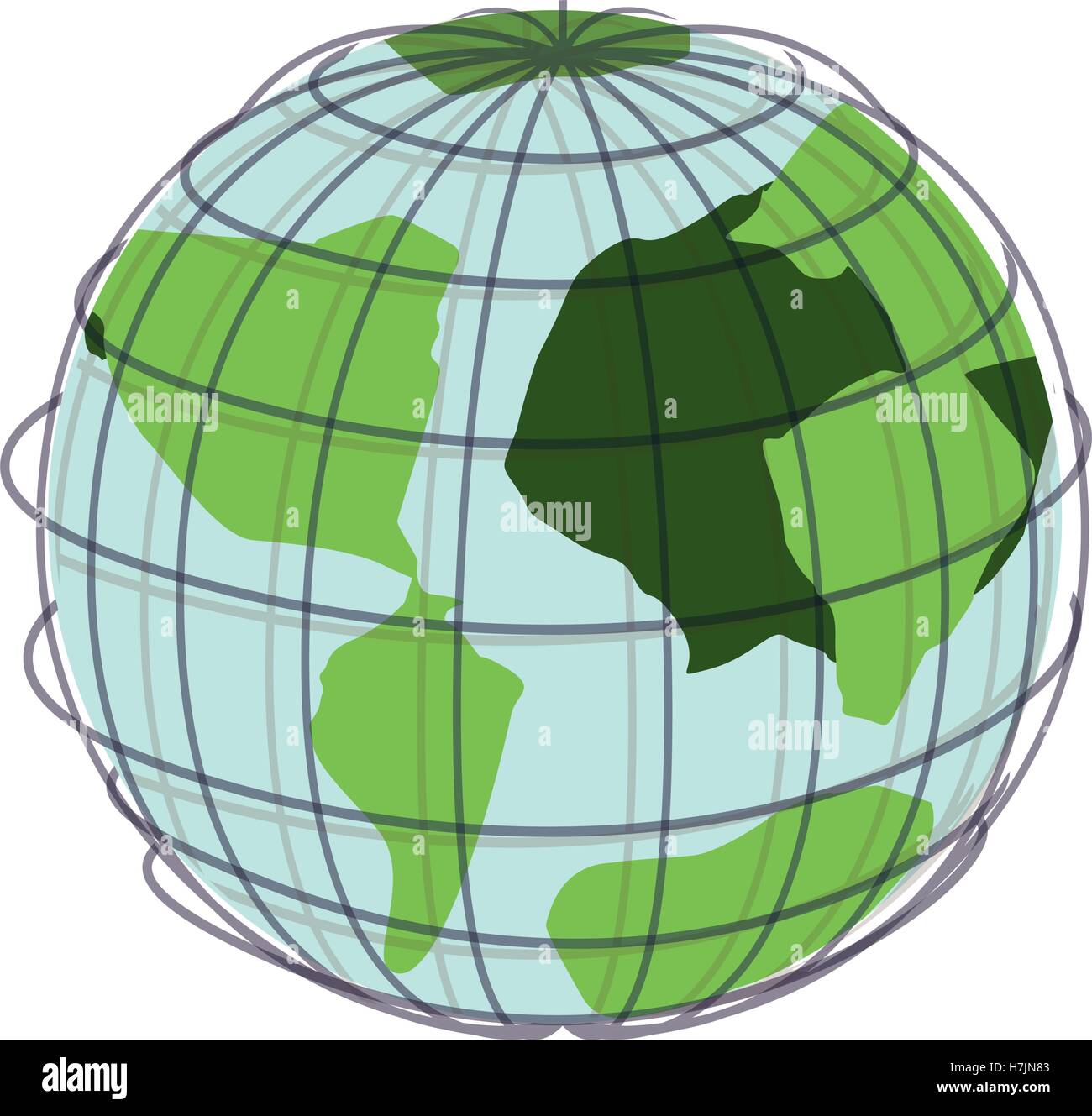 earth planet sphere icon over white background. colorful design. vector ...