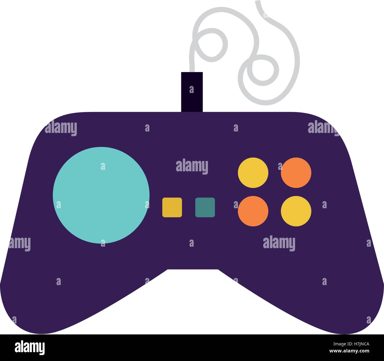 videogame control with navigation arrows and buttos over white ...