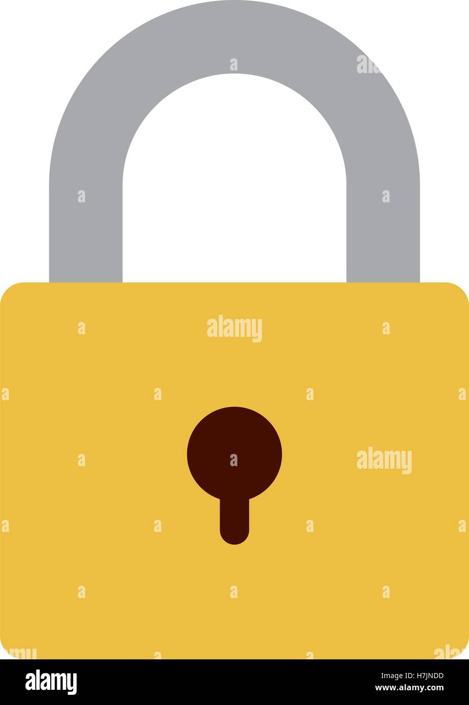 security yellow padlock with keyhole icon over white background. vector ...