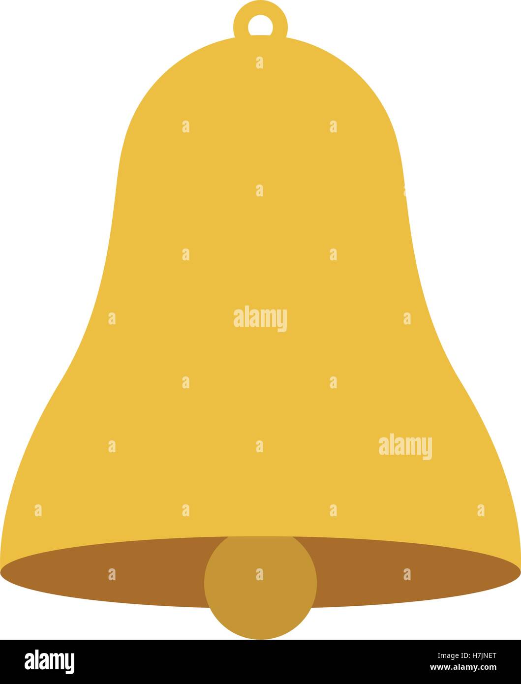 yellow bell musical instrument icon over white background. vector ...