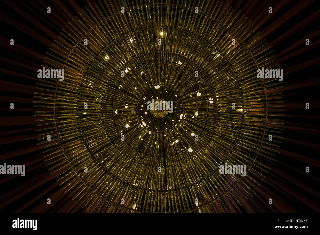 Abstract view of a chandelier from below in Singapore Stock Photo - Alamy