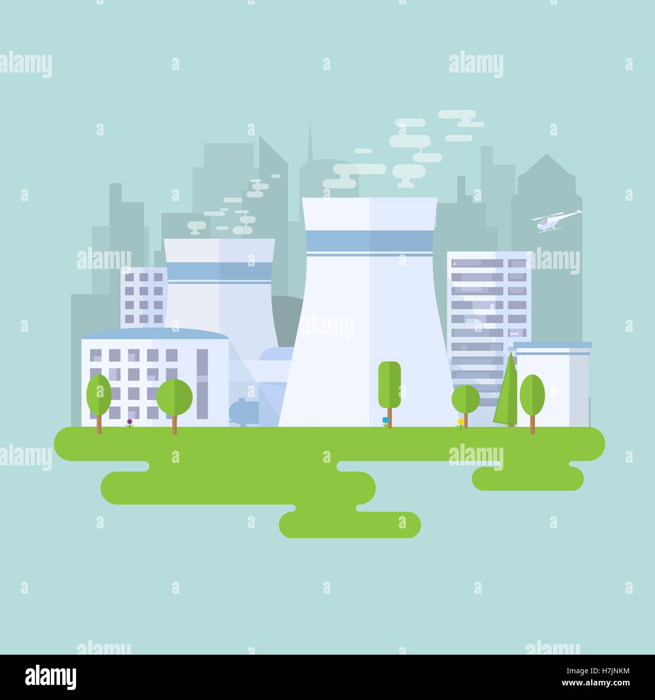 Power station on city Stock Vector Images - Alamy