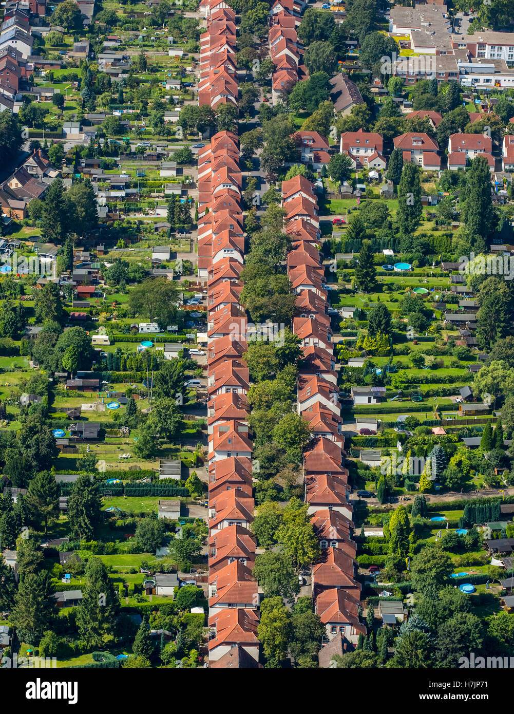 Aerial view, Lunen Brambauer Old Colony housing estate for Minister ...