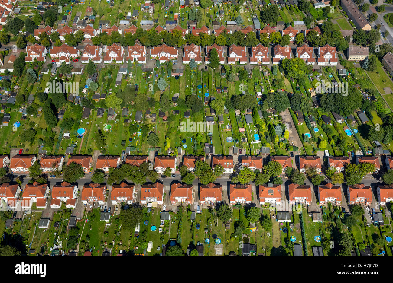 Aerial view, Lunen Brambauer Old Colony housing estate for Minister ...