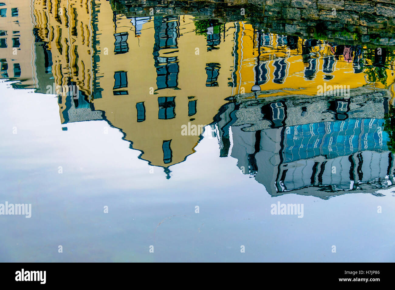 Beautiful reflection houses in river hi-res stock photography and ...