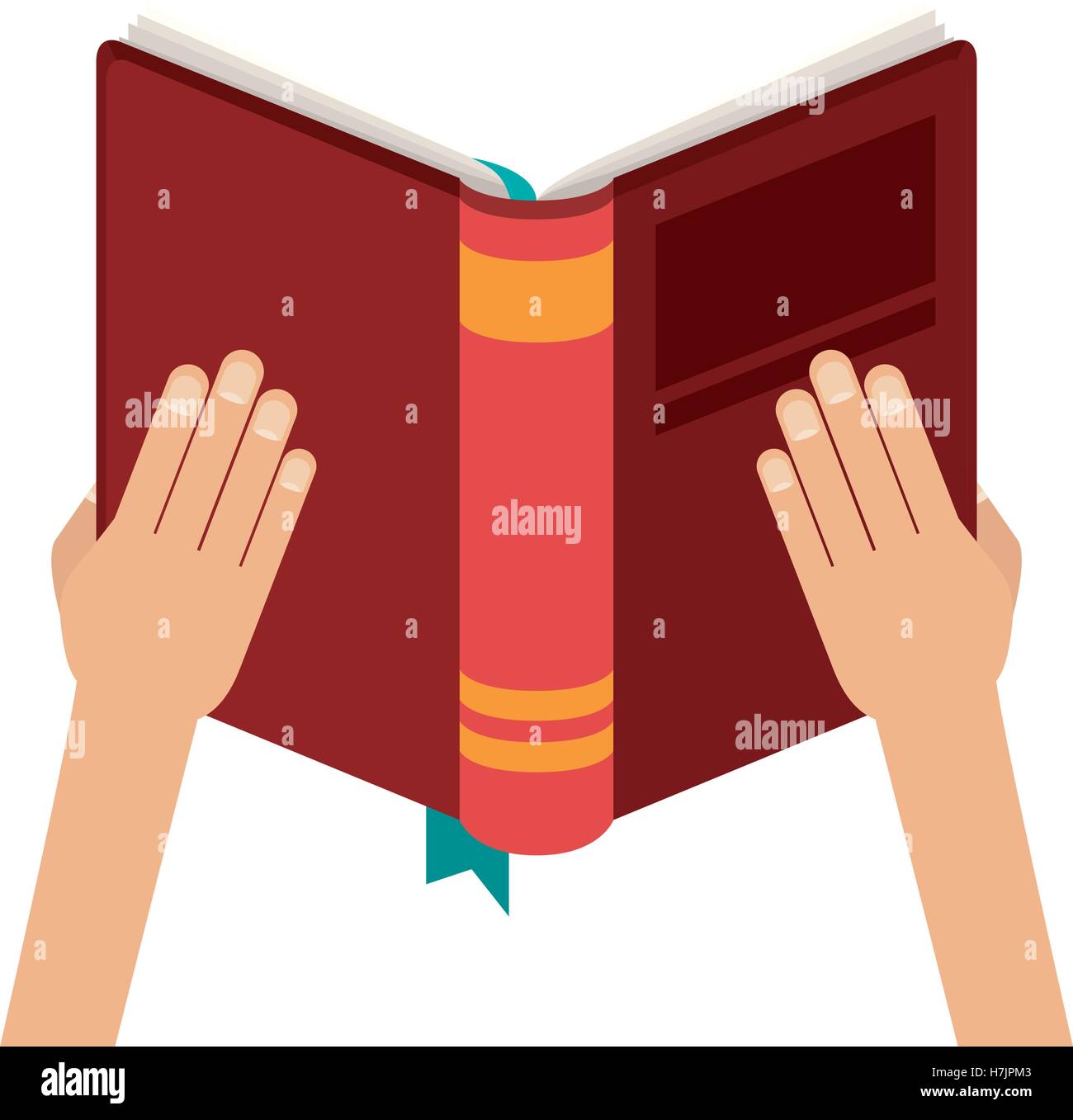 Book and hands icon. Education literature read and library theme ...