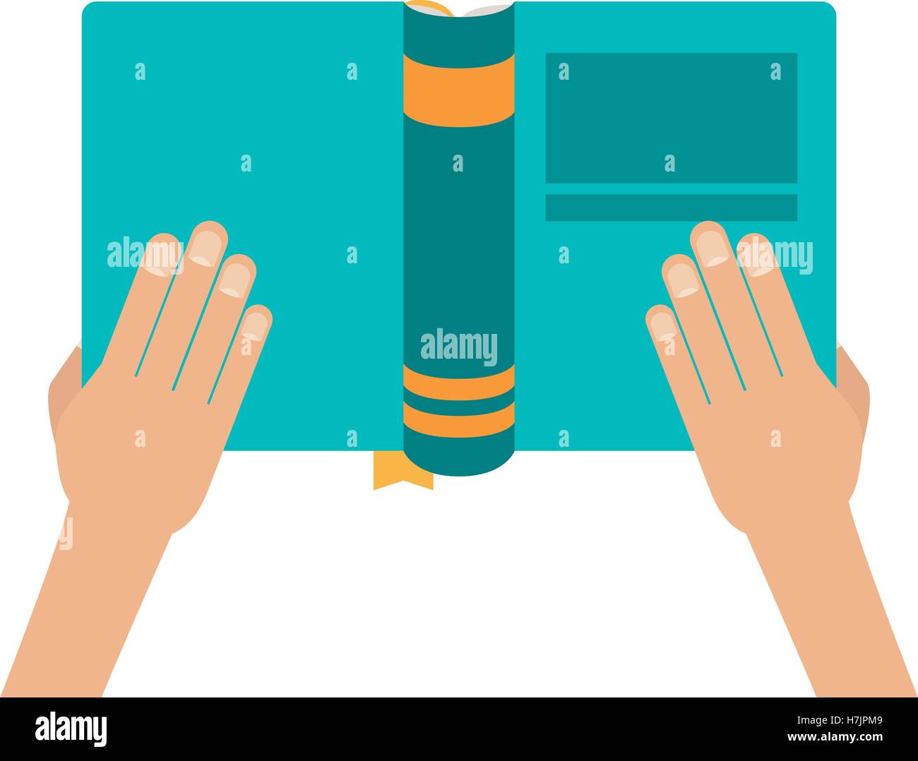 Book and hands icon. Education literature read and library theme ...