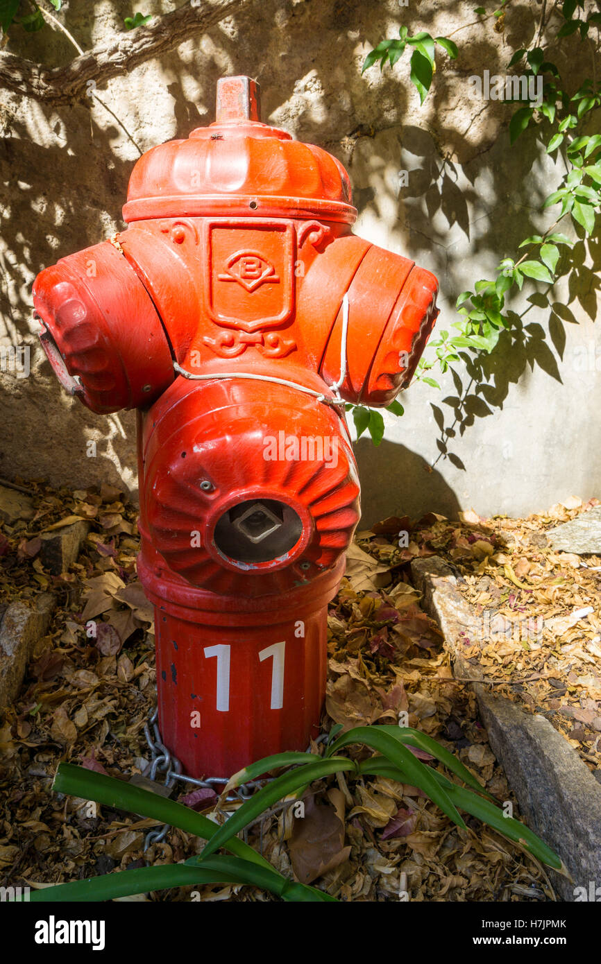 A French red fire hydrant in Bormes le Mimosas, France Stock Photo - Alamy