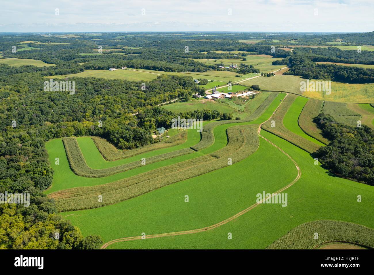 Aerial view of rural Dane County, Wisconsin Stock Photo - Alamy