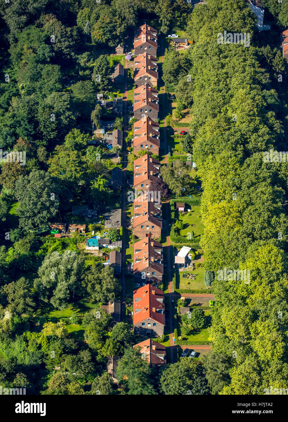 Aerial picture, Oberhausen area around the main station old mining ...