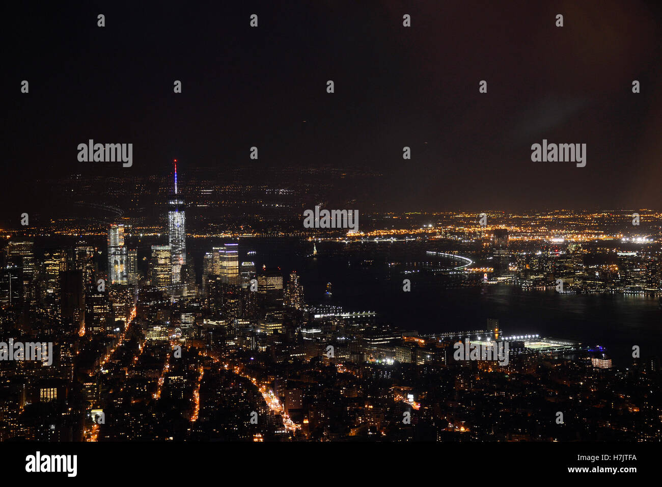 New York City USA Skyline the Big Apple illumination by night 5 Stock ...