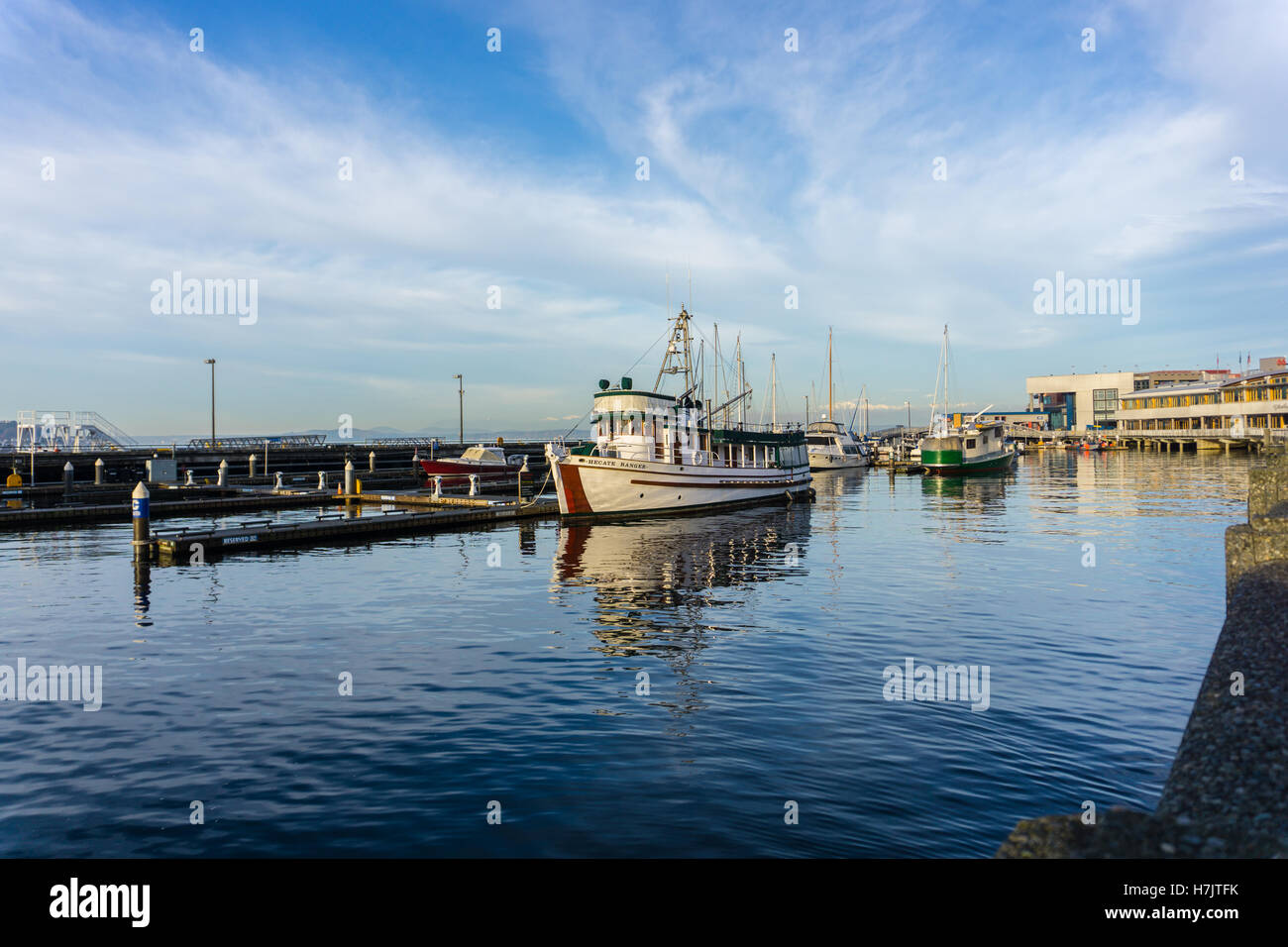 Sailboat at Bell Harbor Marina - Seattle, Washington Stock Photo - Alamy