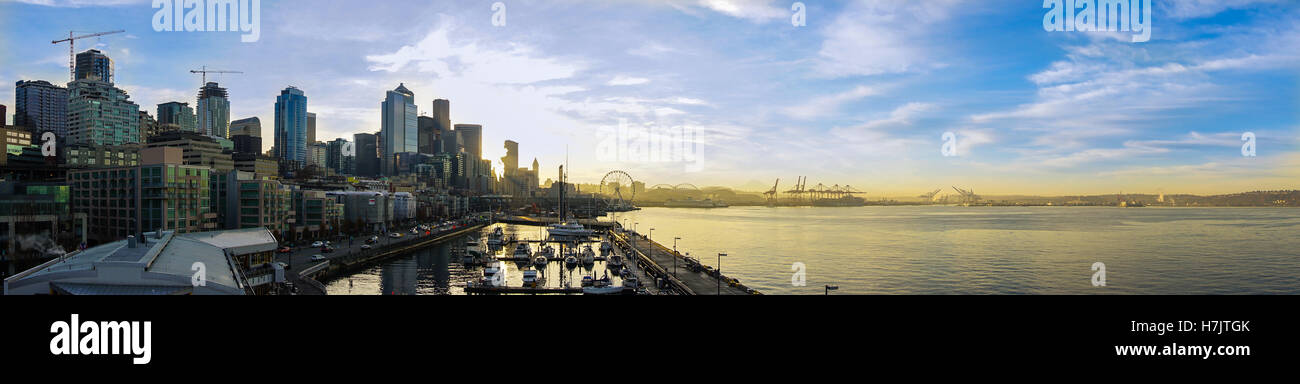 Seattle Washington Waterfront Sunrise Stock Photo - Alamy