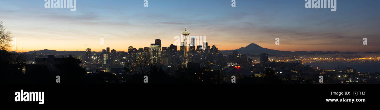 Seattle, Washington Sunrise Panorama Stock Photo - Alamy