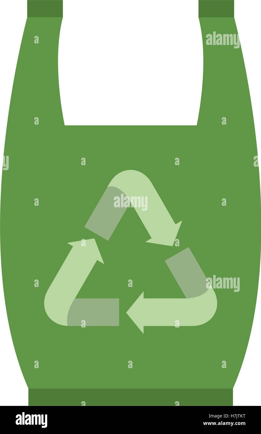 Recycle bag icon. Green ecology renewable innovation and alternative ...
