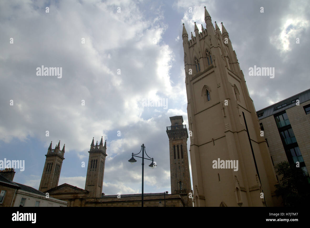 trinity college church Park Circus west Glasgow Park District Stock ...